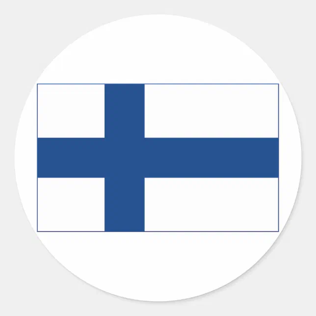 Flag of Finland Blue Nordic Cross on White Sticker | Zazzle