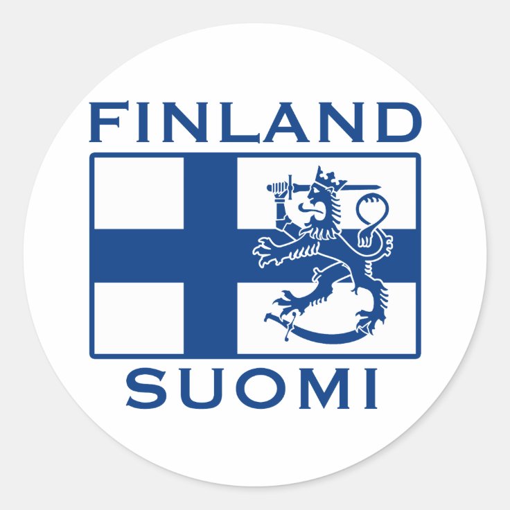 Flag of Finland Classic Round Sticker | Zazzle