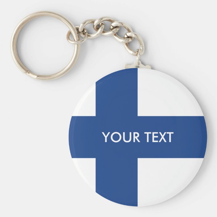 Flag of Finland keychain with custom text | Zazzle.com