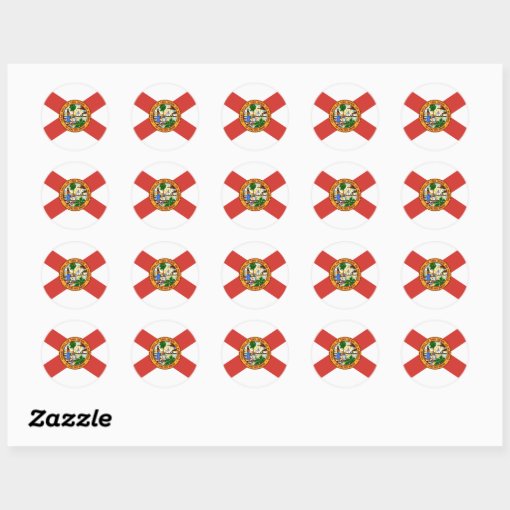 Flag of Florida Classic Round Sticker | Zazzle