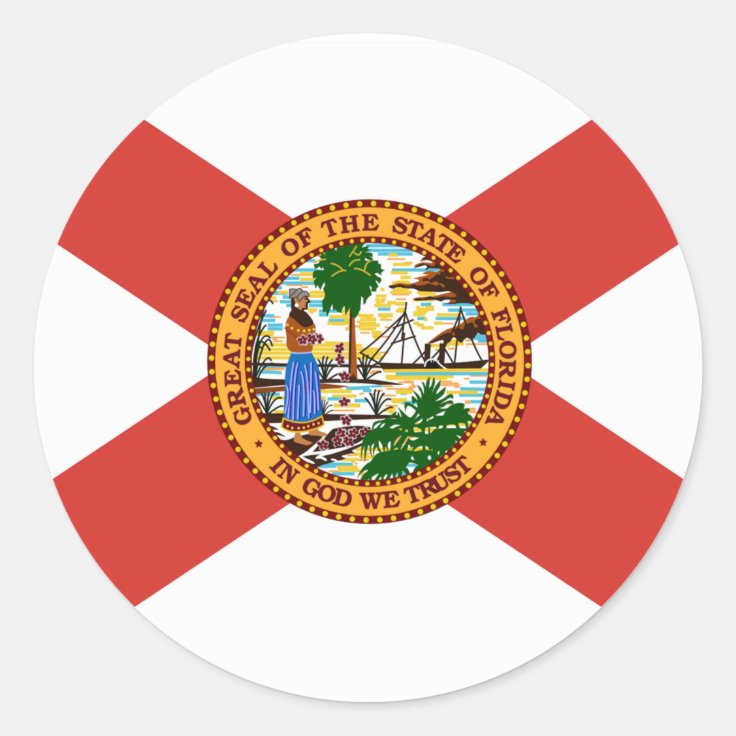 Flag of Florida Classic Round Sticker | Zazzle