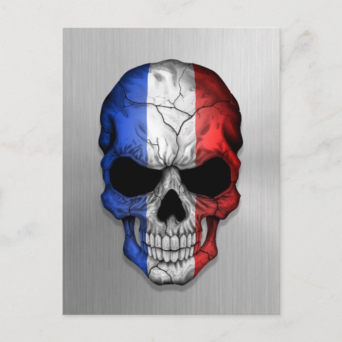 Flag of France on a Steel Skull Postcard | Zazzle.com