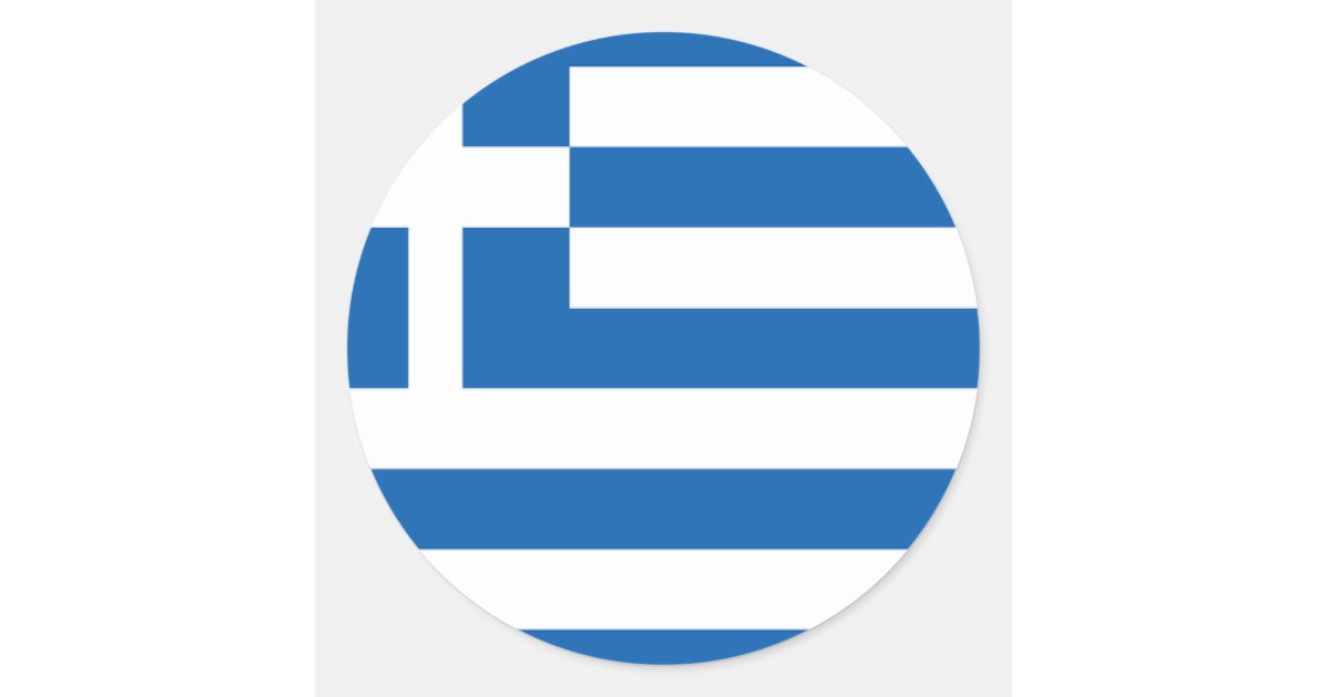 Flag of Greece Classic Round Sticker | Zazzle