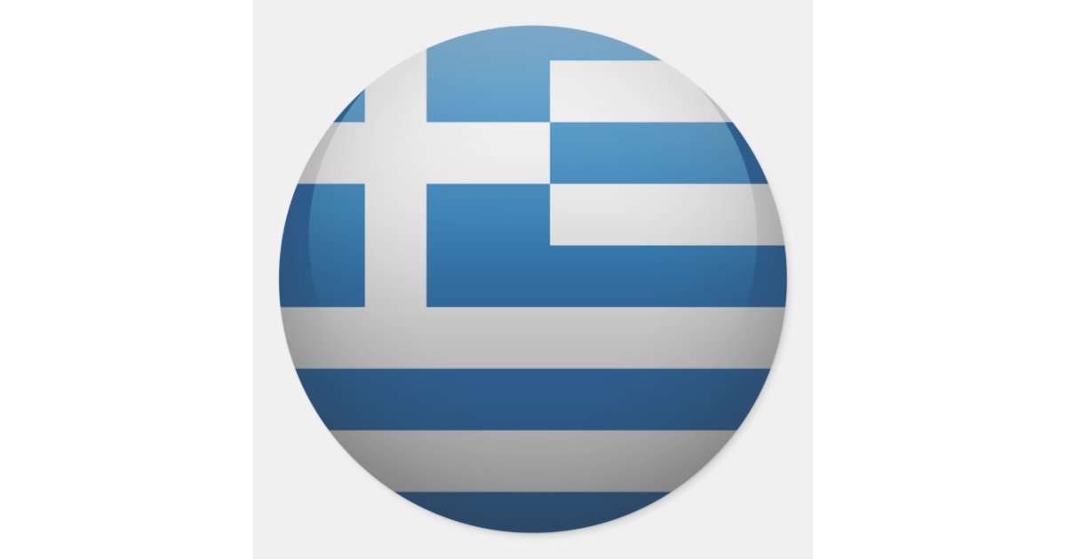 Flag of Greece Classic Round Sticker | Zazzle