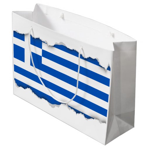 Flag of Greece Large Gift Bag | Zazzle