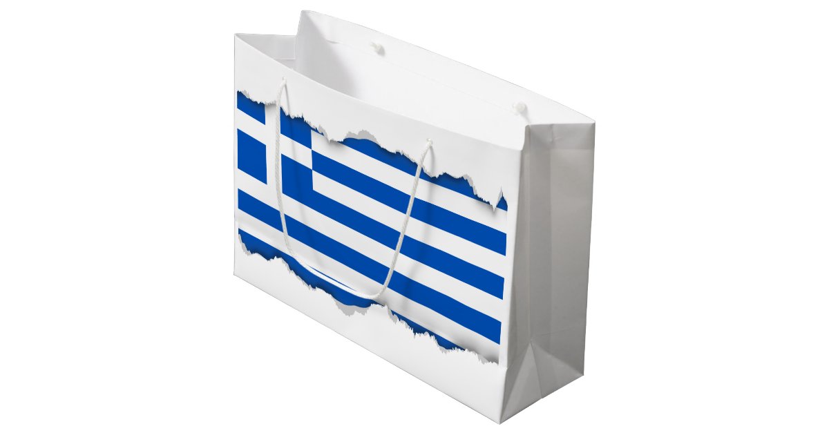 Flag of Greece Large Gift Bag | Zazzle