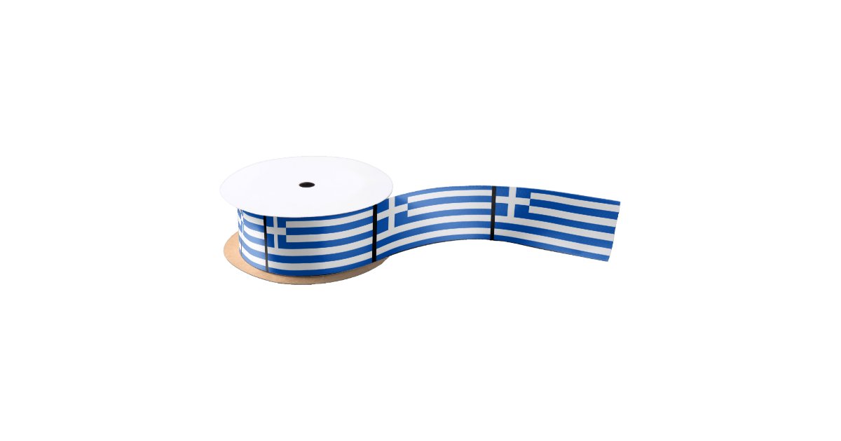 Flag of Greece Satin Ribbon | Zazzle