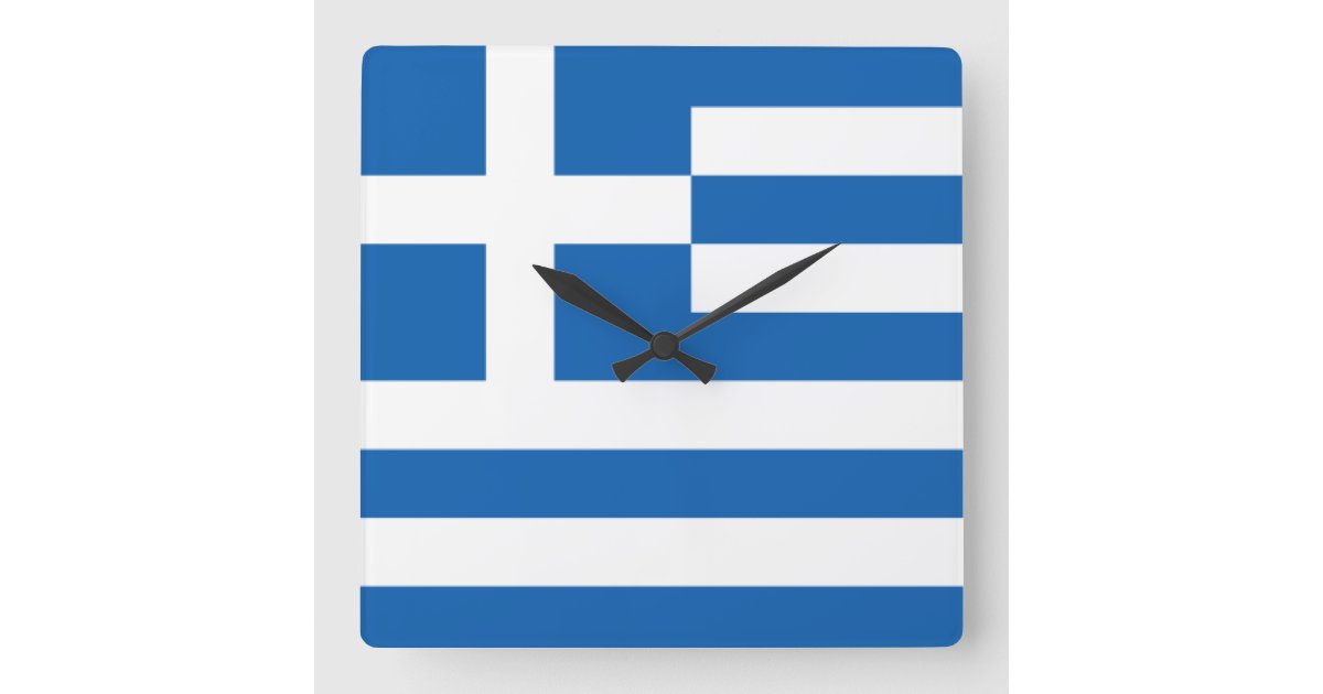 Flag of Greece Wall Clock | Zazzle