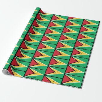 FLAG OF GUYANA | Golden Arrowhead | GUYANESE Wrapping Paper | Zazzle