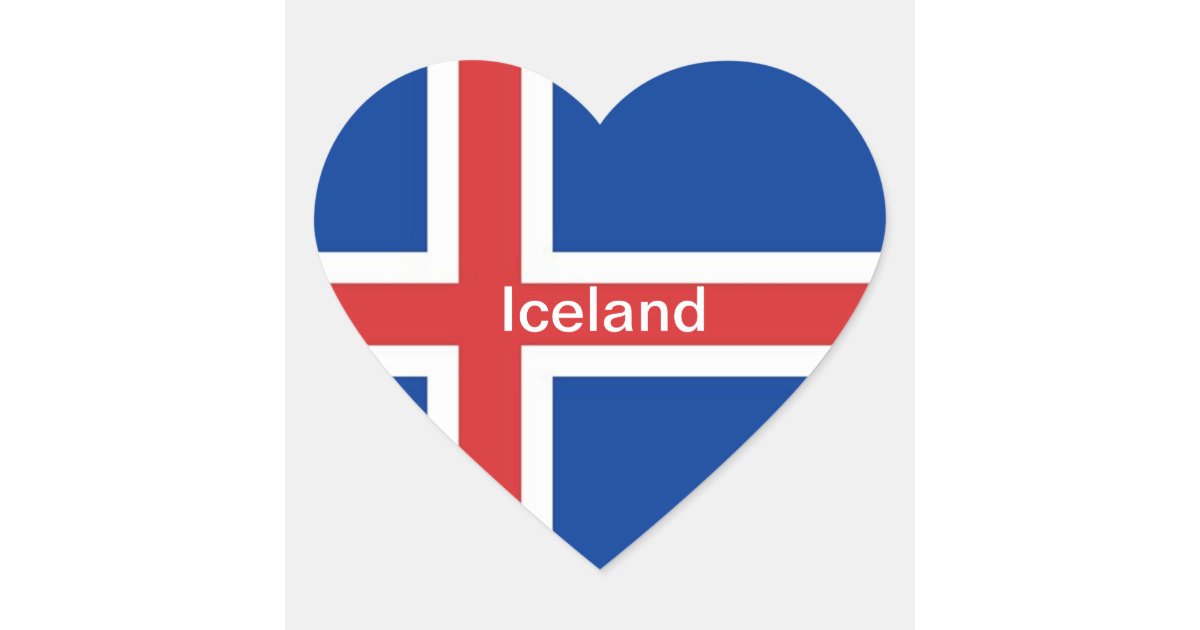 Flag of Iceland Heart Sticker | Zazzle