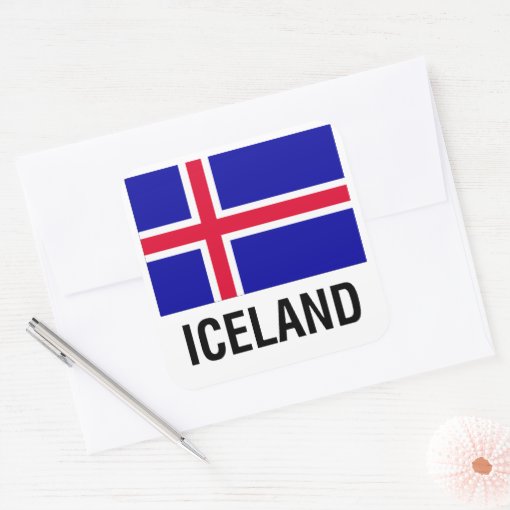 FLAG of ICELAND Square Sticker | Zazzle