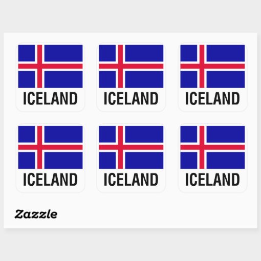 FLAG of ICELAND Square Sticker | Zazzle