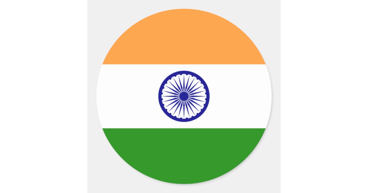 Flag of India Classic Round Sticker | Zazzle