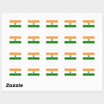 Flag of India Classic Round Sticker | Zazzle