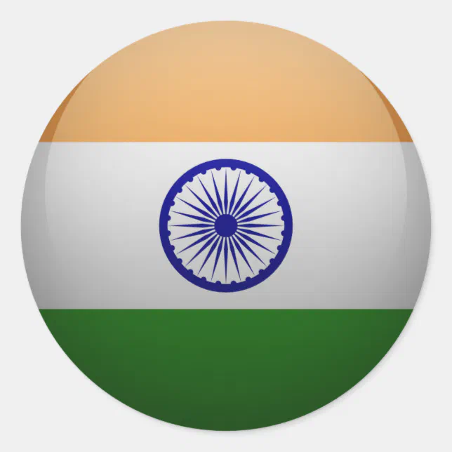 Flag of India Classic Round Sticker | Zazzle