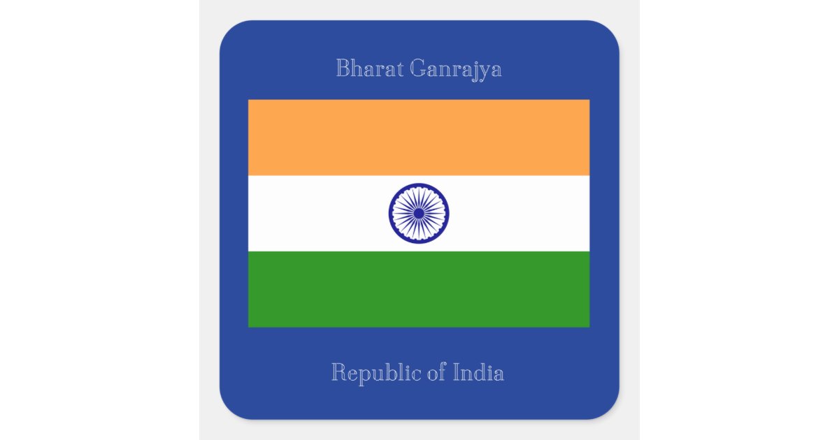 Flag of India Square Sticker | Zazzle