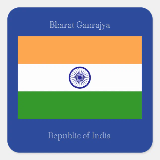 Flag of India Square Sticker | Zazzle