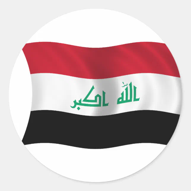 Flag of Iraq Classic Round Sticker | Zazzle