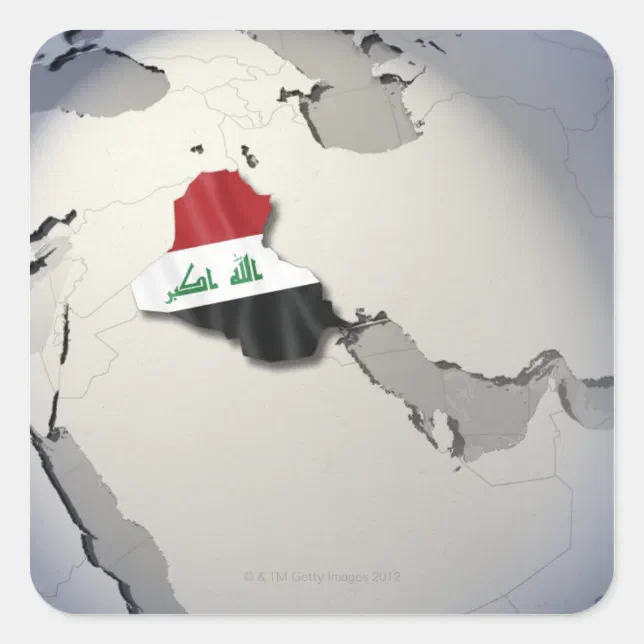 Flag of Iraq Square Sticker | Zazzle
