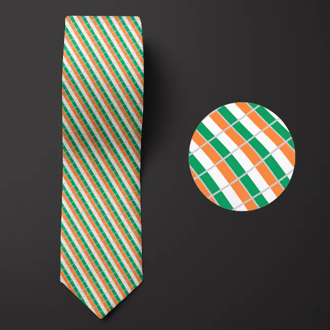 Flag of Ireland Pattern Neck Tie | Zazzle