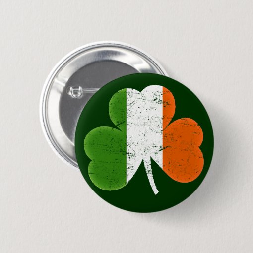 Flag of Ireland Shamrock Irish Button | Zazzle