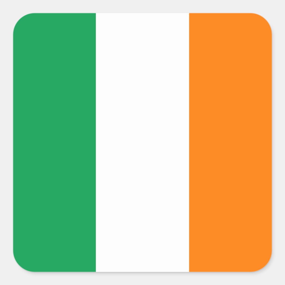 Flag of Ireland Square Sticker | Zazzle