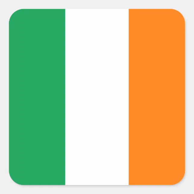 Flag of Ireland Square Sticker | Zazzle