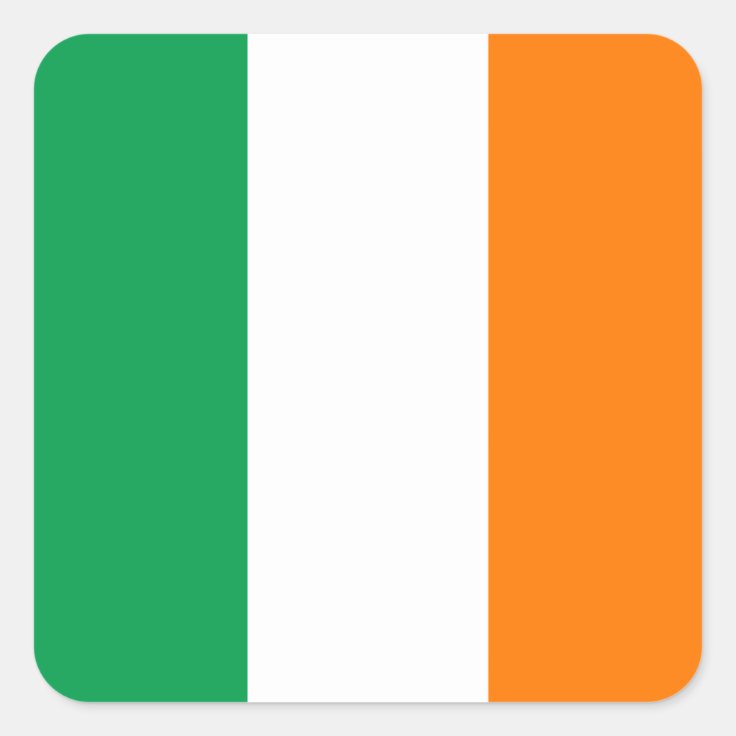 Flag of Ireland Square Sticker | Zazzle