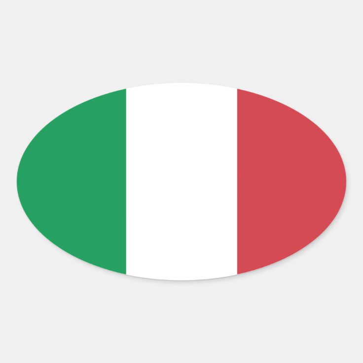 Flag of Italy Oval Sticker | Zazzle