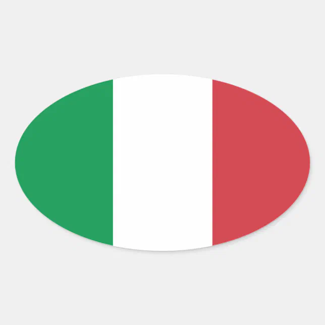 Flag of Italy Oval Sticker | Zazzle