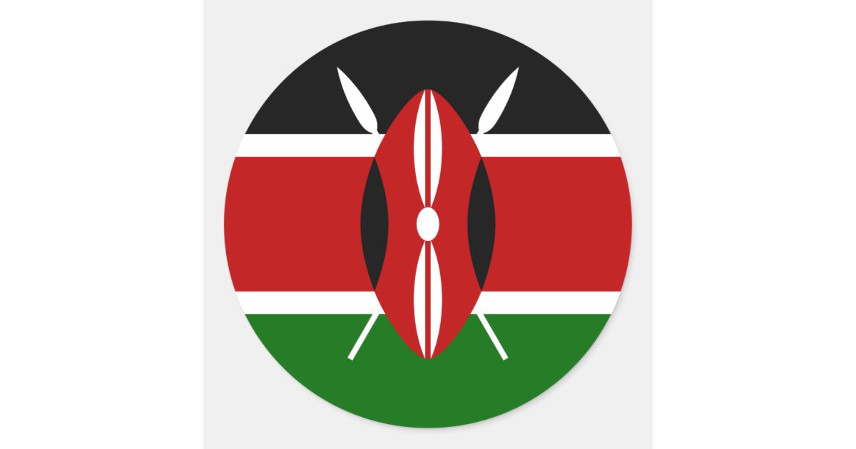 Flag of Kenya Classic Round Sticker | Zazzle
