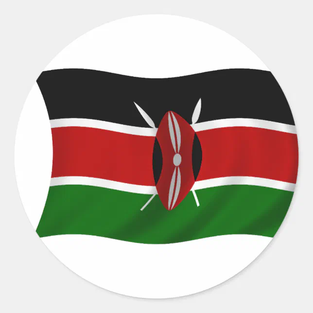 Flag of Kenya Classic Round Sticker | Zazzle