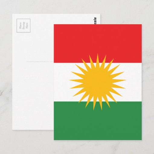 Flag of Kurdistan (Alay Kurdistan or Alaya Rengîn) Postcard | Zazzle