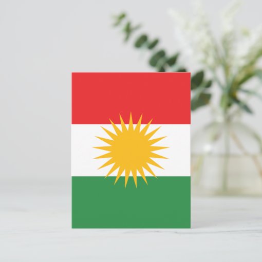 Flag of Kurdistan (Alay Kurdistan or Alaya Rengîn) Postcard | Zazzle