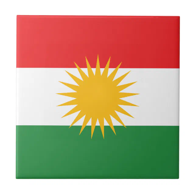 Flag of Kurdistan (Alay Kurdistan or Alaya Rengîn) Tile | Zazzle