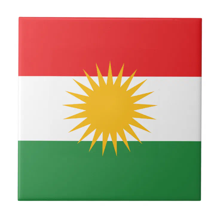 Flag of Kurdistan (Alay Kurdistan or Alaya Rengîn) Tile | Zazzle