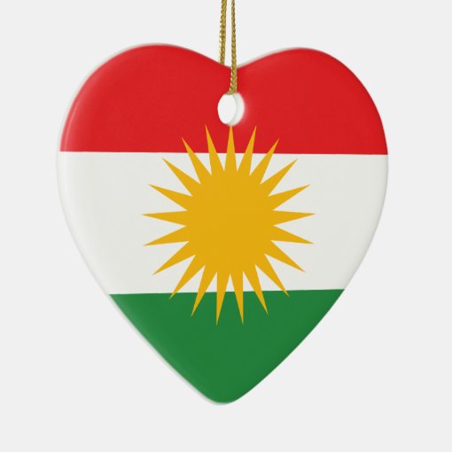Flag of Kurdistan; Kurd; Kurdish Ceramic Ornament | Zazzle