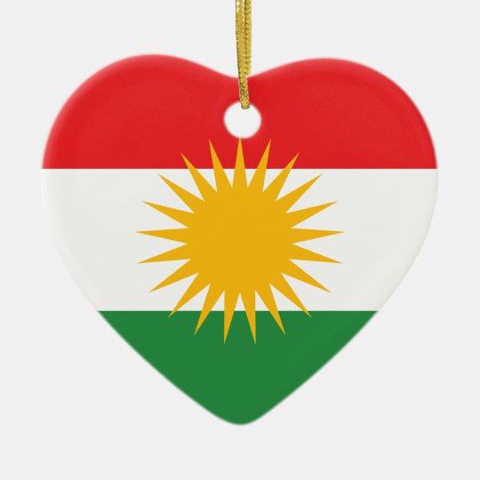 Flag of Kurdistan; Kurd; Kurdish Ceramic Ornament | Zazzle.com