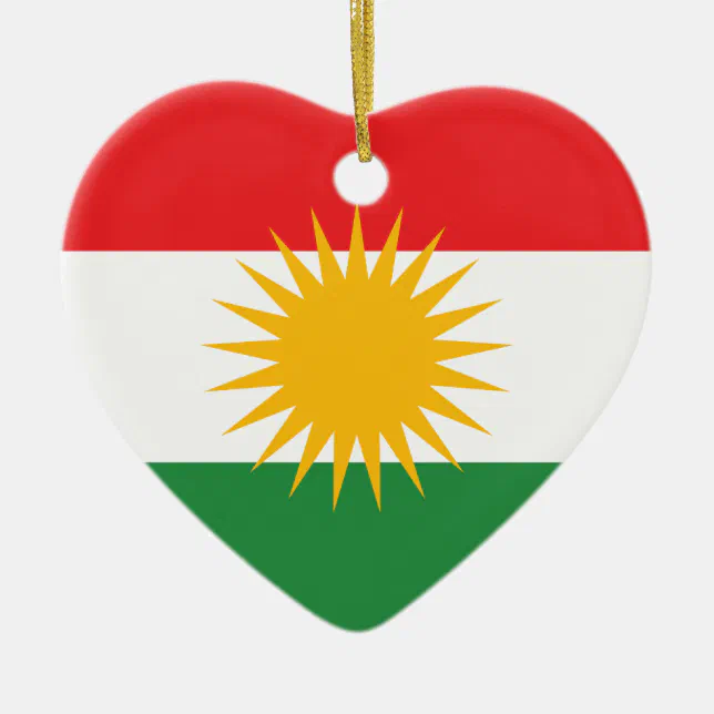 Flag of Kurdistan; Kurd; Kurdish Ceramic Ornament | Zazzle