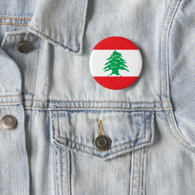 Flag of Lebanon Button | Zazzle