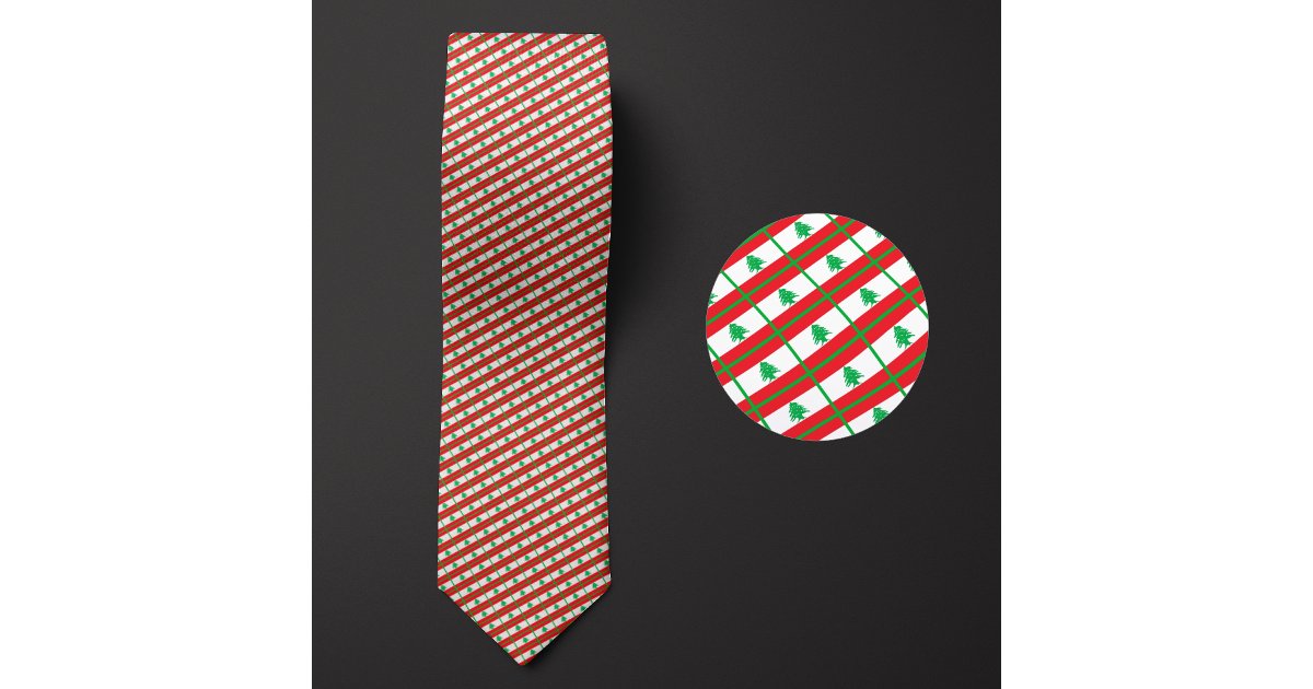 Flag of Lebanon Pattern Neck Tie | Zazzle