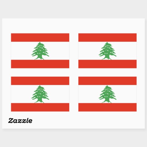 Flag of Lebanon Rectangular Sticker | Zazzle