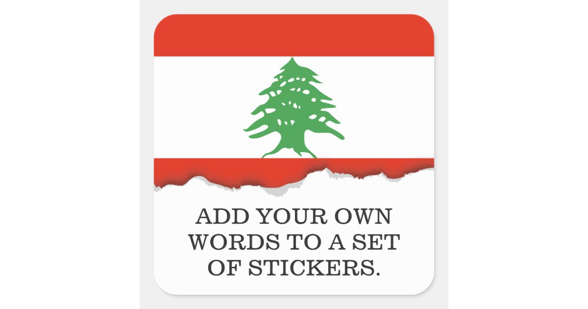 Flag of Lebanon Square Sticker | Zazzle