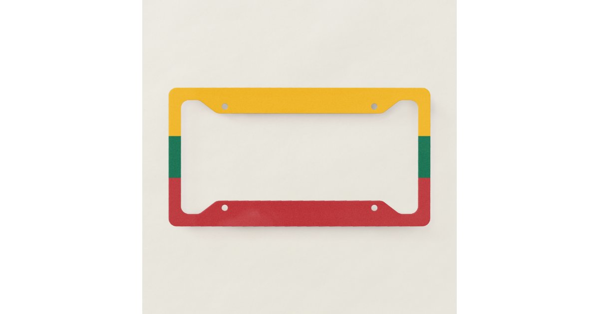 Flag of Lithuania License Plate Frame | Zazzle