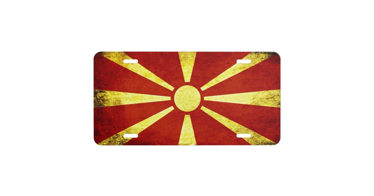Flag of Macedonia License Plate | Zazzle