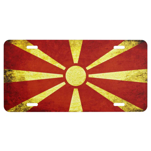 Flag of Macedonia License Plate | Zazzle