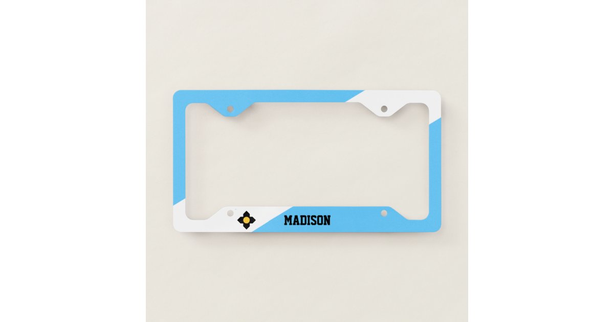 Flag of Madison, Wisconsin License Plate Frame | Zazzle