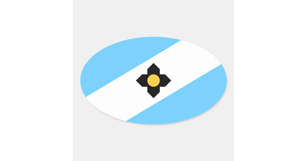Flag of Madison, Wisconsin Oval Sticker | Zazzle