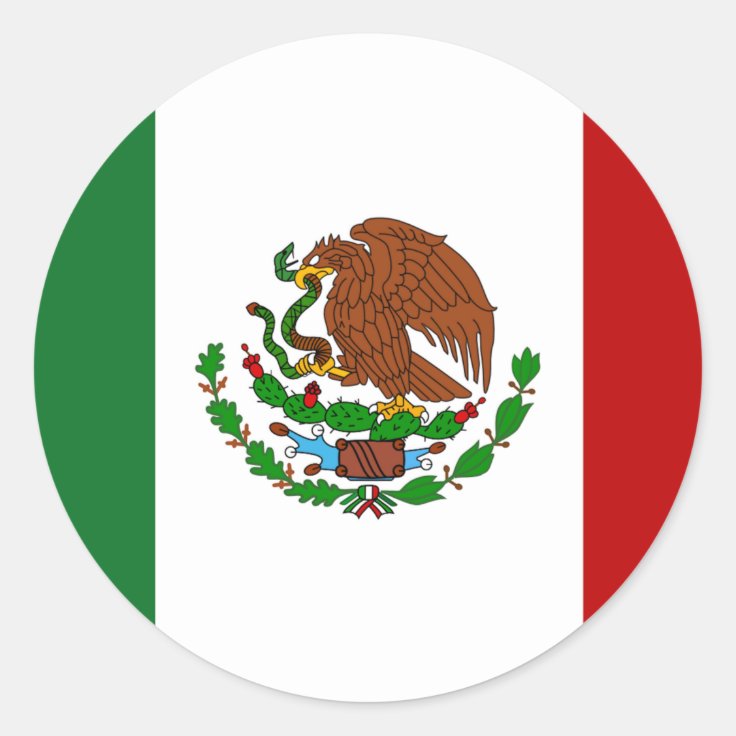 Flag of Mexico Classic Round Sticker | Zazzle