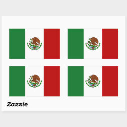 Flag of Mexico Rectangular Sticker | Zazzle